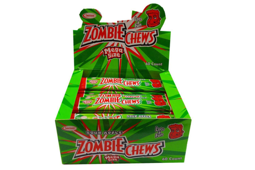 PRE ORDER -ZOMBIE CHEW APPLE FLAVOUR 60 PACK. Wallies Lollies
