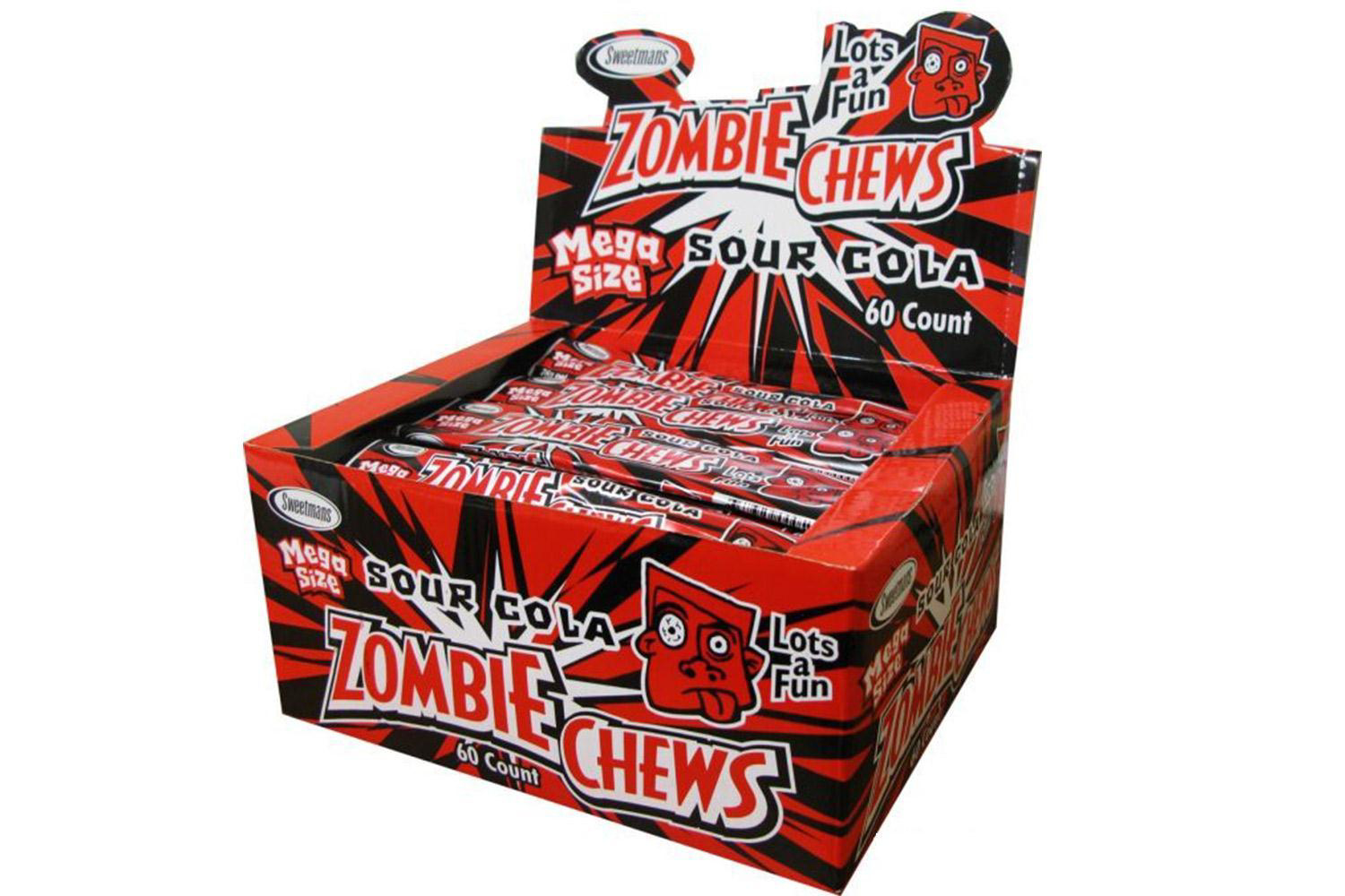 PRE ORDER -ZOMBIE CHEW SOUR COLA FLAVOUR 60 PACK. Wallies Lollies