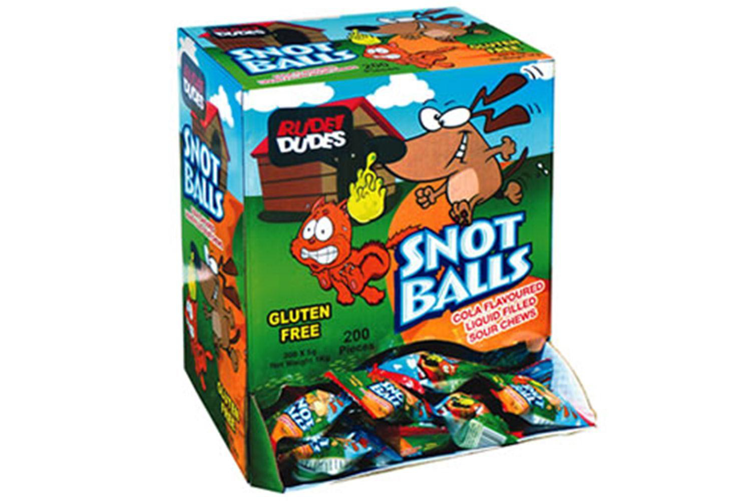 RUDE DUDE SNOT BALLS. Wallies Lollies