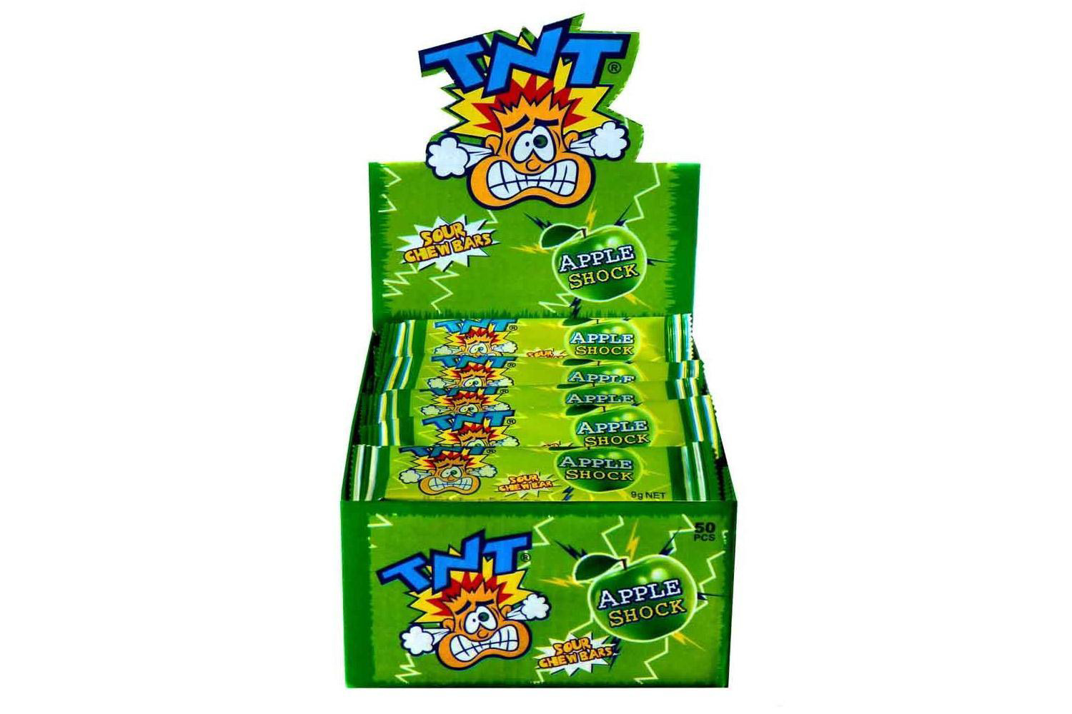 TNT APPLE SOUR CHEWS. Wallies Lollies